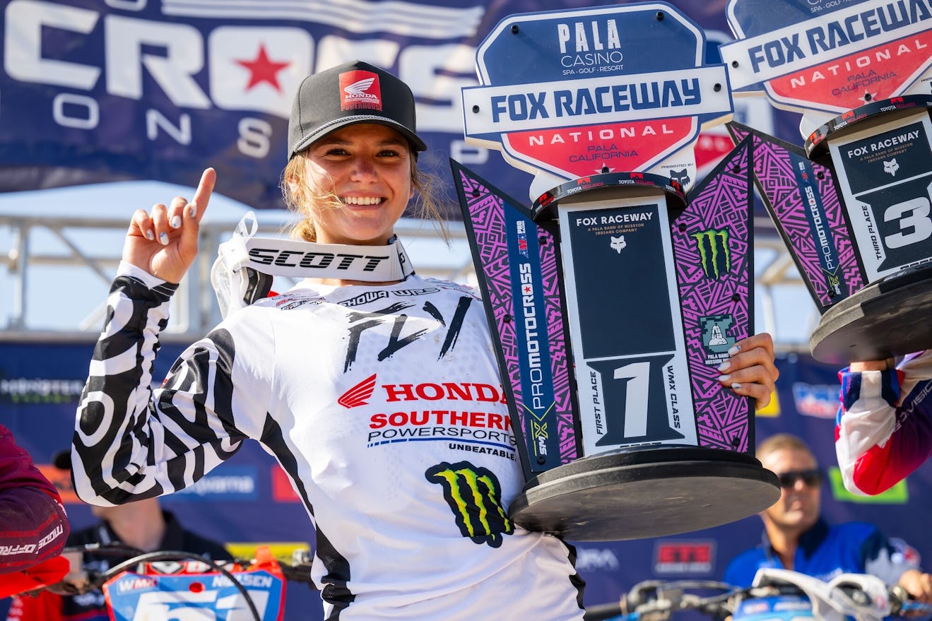 WMX Pro Motocross: Mikayla Nielsen wins Round 1 at Fox Raceway ...